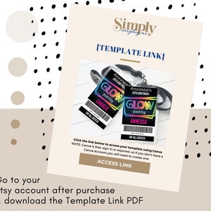 Neon Glow Party VIP Badge, Neon Glow Theme, Glow Party All Access Pass ...