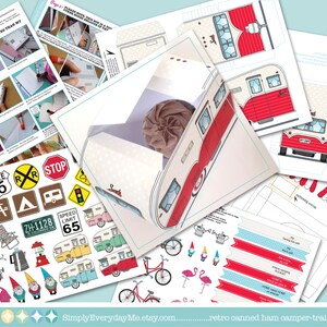 1950s RV Camper Trailer Box, Caravan Box, Cupcake Box, Gift Card Box ...