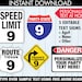 Race Car Party Traffic Signs - Construction Party, Cars Party, Birthday ...