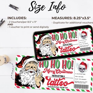 Christmas Tattoo Gift Certificate,finally Time to Get Inked Gift ...