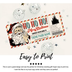 Santa Theme Park Gift Certificate, Theme Park Gift Ticket,amusement ...