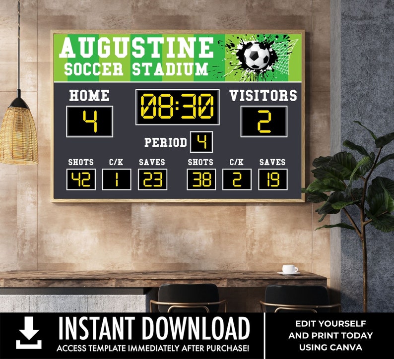 Soccer Scoreboard 36"x24" Poster/sign, Scoreboard Party Sign, Birthday ...