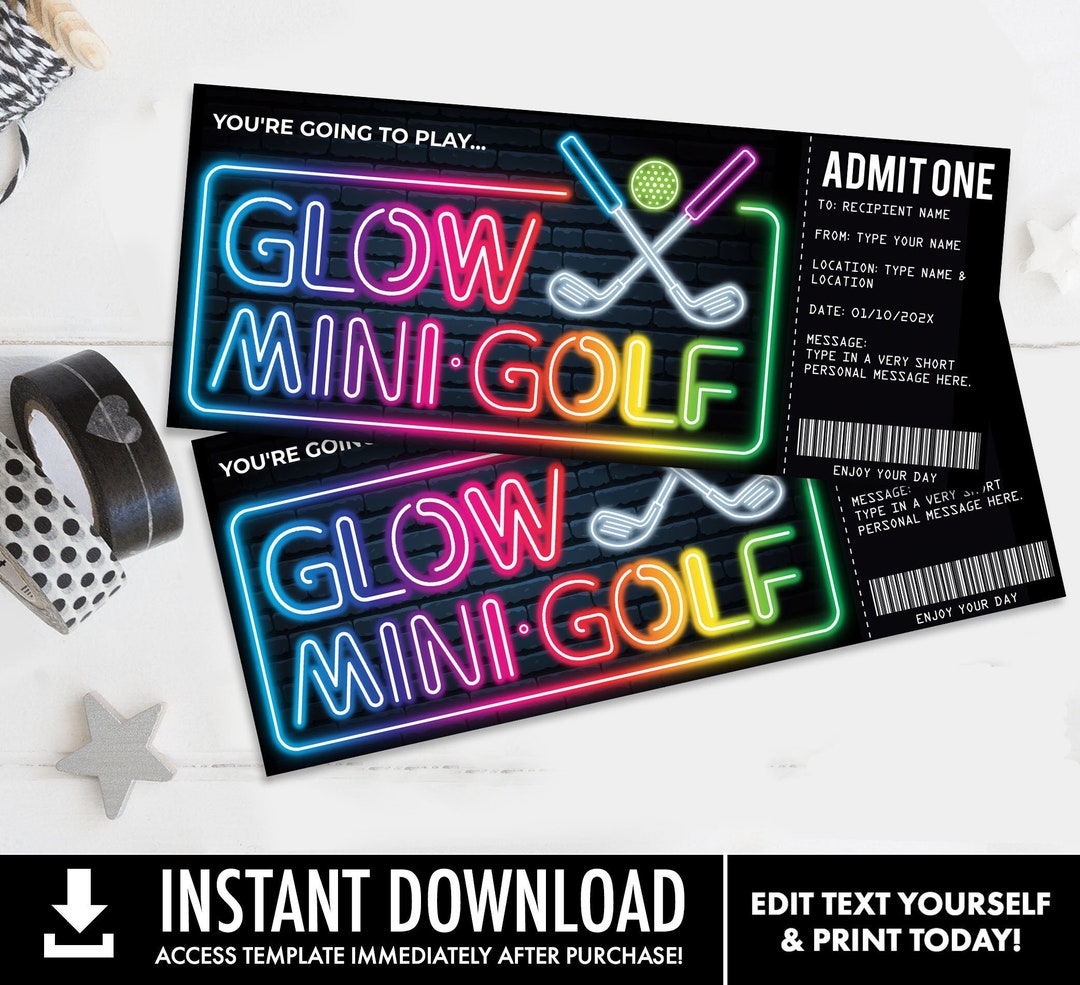 Mini Golf Gift Certificate, Miniature Golf Surprise Gift Voucher Edit ...