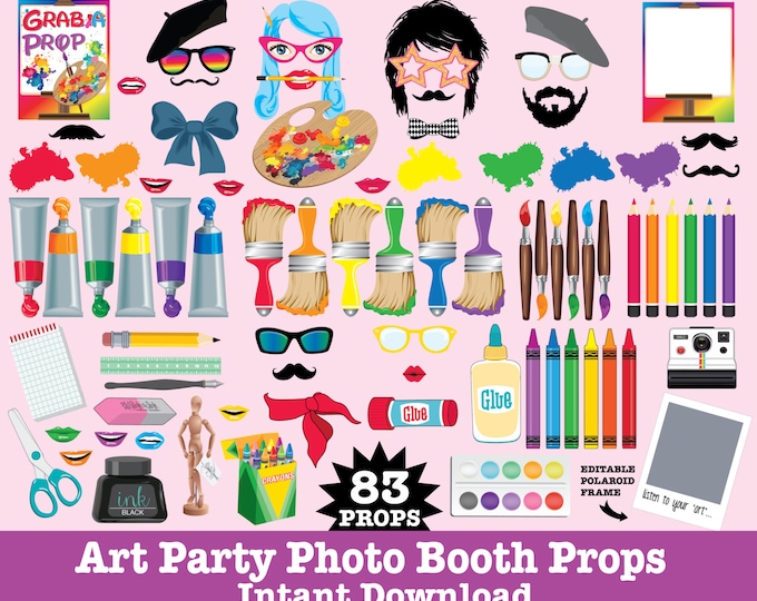 PRINTABLE Artist Photo Booth Props-art Party Props-printable Art Photo ...