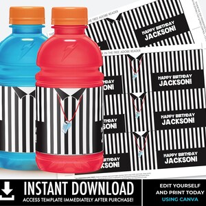Referee 20oz Sports Drink Wrapper/label, Bowl Party, Drink Label ...