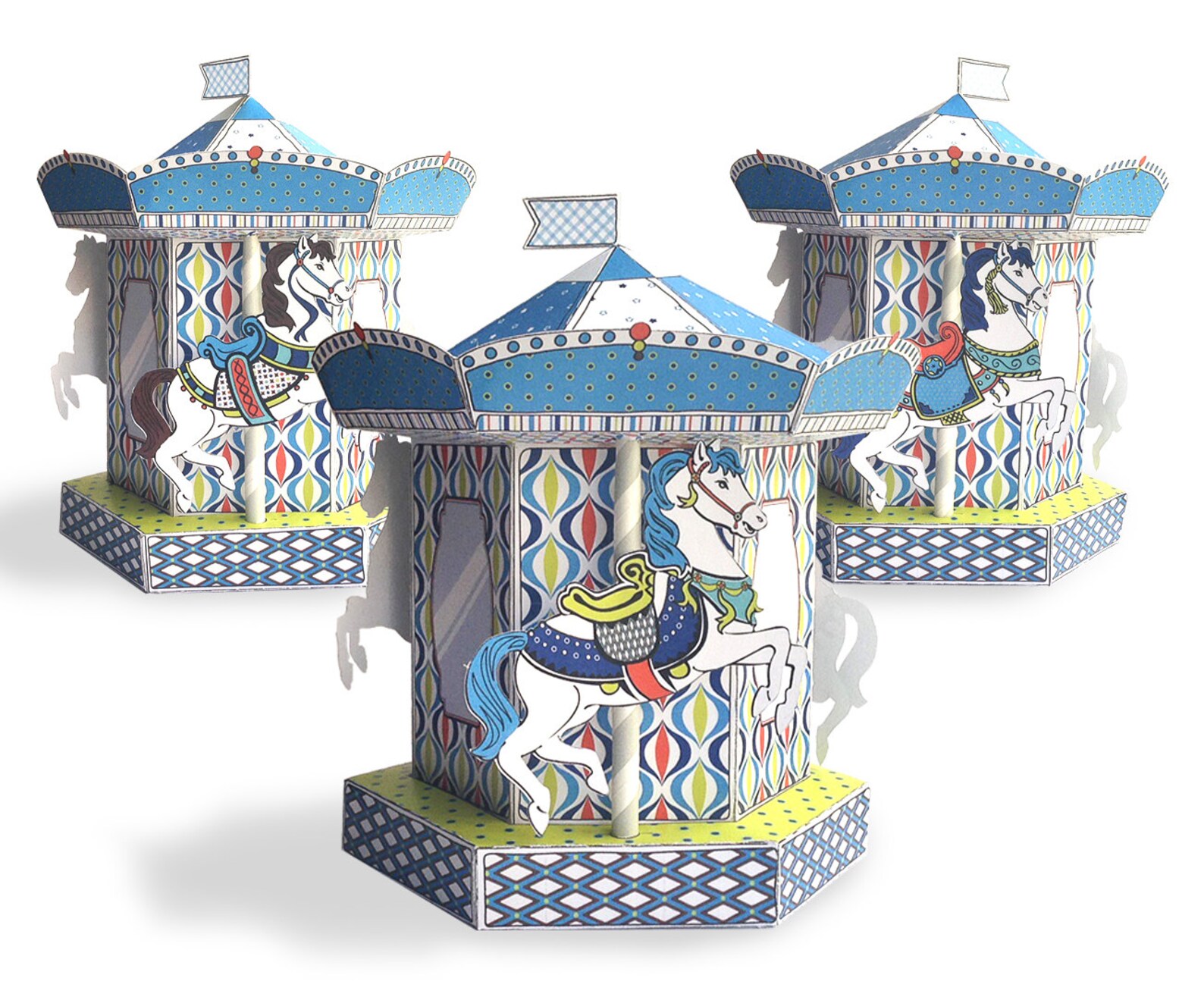 Carousel Merry Go Round Box - Cupcake Box, Gift Box, Party Favor or ...