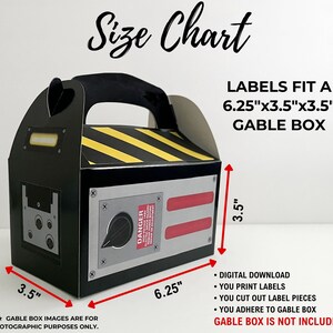 Ghost Trap Containment Box, Gable Box LABELS, Party Favor Box, Treat ...