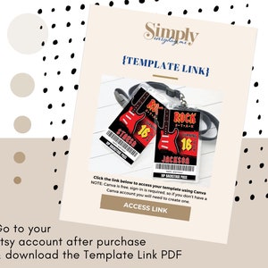 Rockstar Party VIP Badge, Party Like a Rockstar, Rock N Roll, Backstage ...