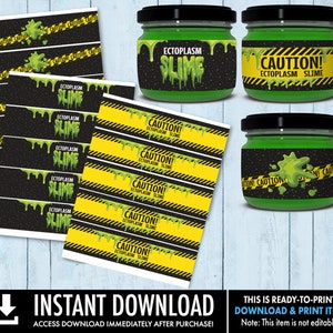Slime Jar Label Wrappers - 3 Versions, Ghost Movie Inspired Birthday ...