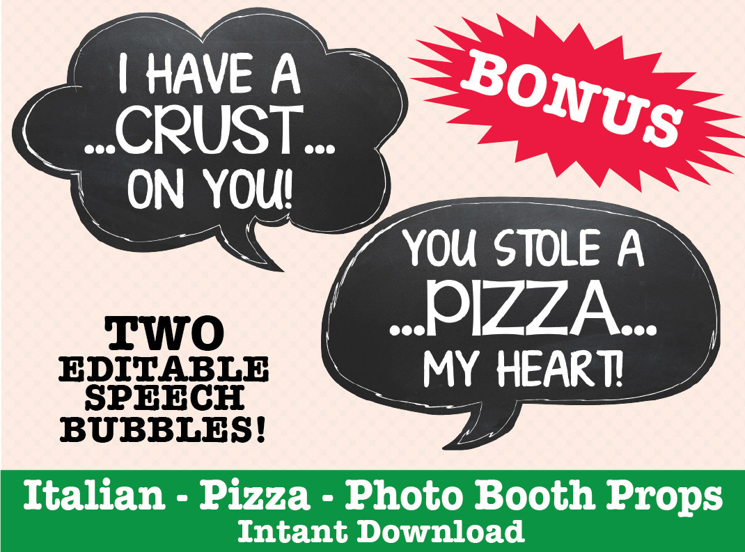 Pizza Photo Booth Props Pizza Party Pizza Delivery Baking | Etsy