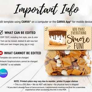 S'more Party Favor Bag Topper - You Make Everything S'more Fun, S'more ...