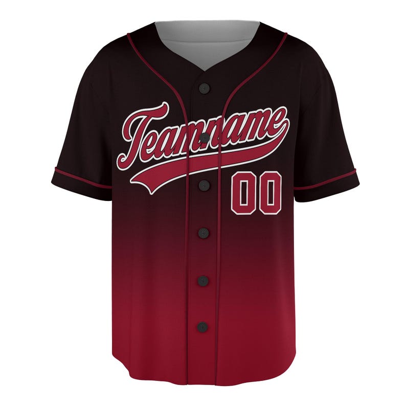 Personalize Team Name and Number Striped Gradient Black Red, Custom ...