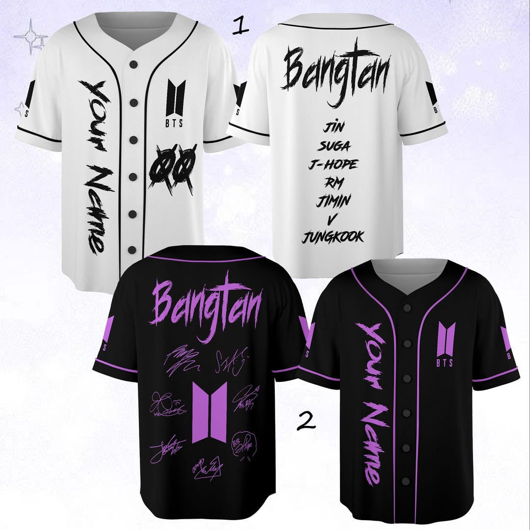 Personalized Bangtan Baseball Jersey, BTS Members Jersey, BTS ARMY ...