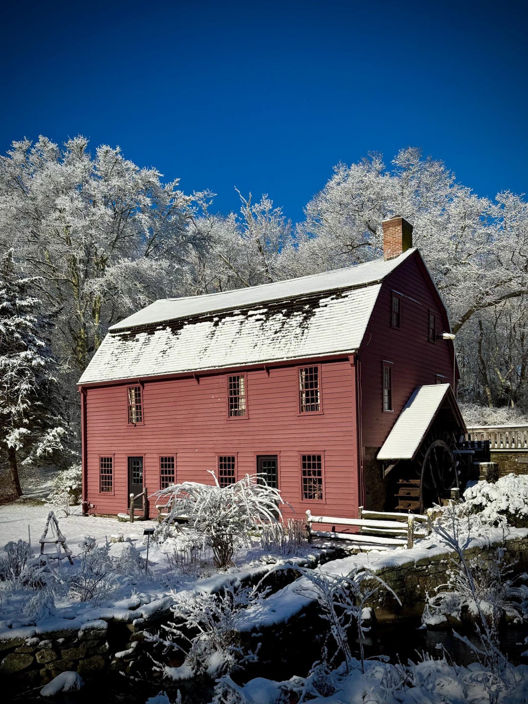 4x6, 5x7, 8x10. the Grist Mill in Winter - Gilbert Stuart Birthplace in ...