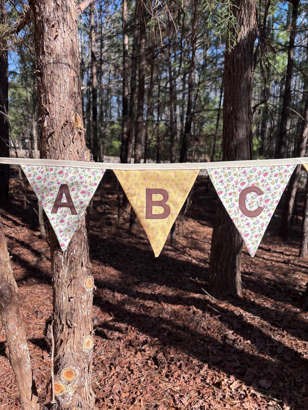 Alphabet Banner - Sewn Bunting ABC Pennant With Custom Stitched Letters ...