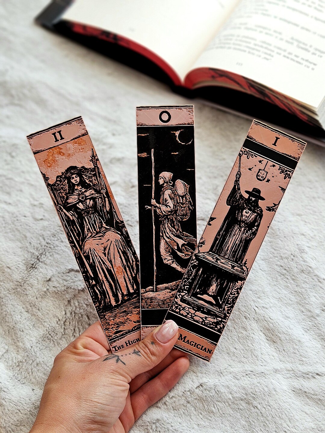 Mystic Tarot Bookmark Set – 3D Printed High Priestess, the Fool ...