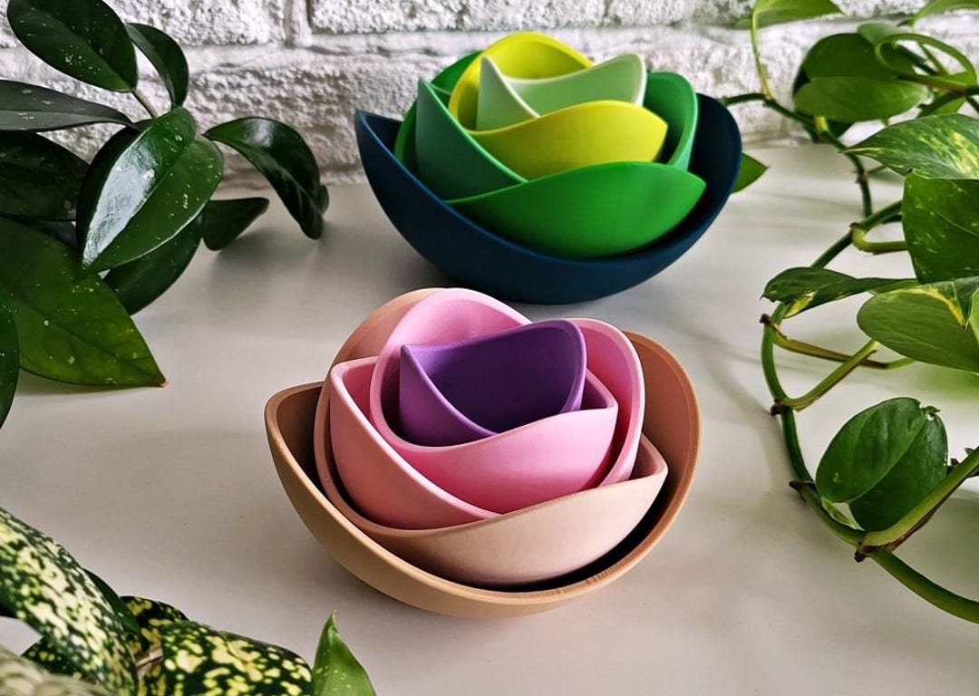 Lotus Flower Bowls - Unique 3D Printed Floral Design Inspired by Nature ...
