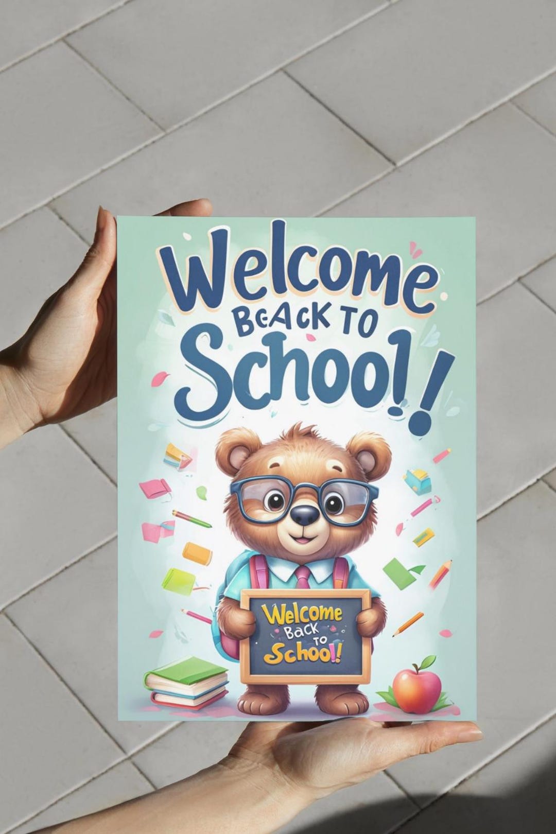 Welcome Back to School Poster Bear Theme | Cute Cartoon Classroom Decor ...
