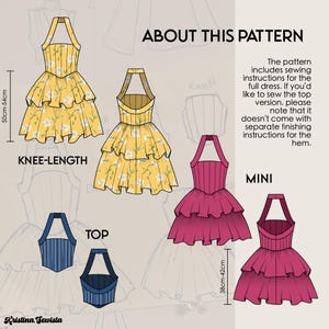 Halter Neck Dress FENJA Sewing Pattern PDF | Woman Sewing Pattern ...