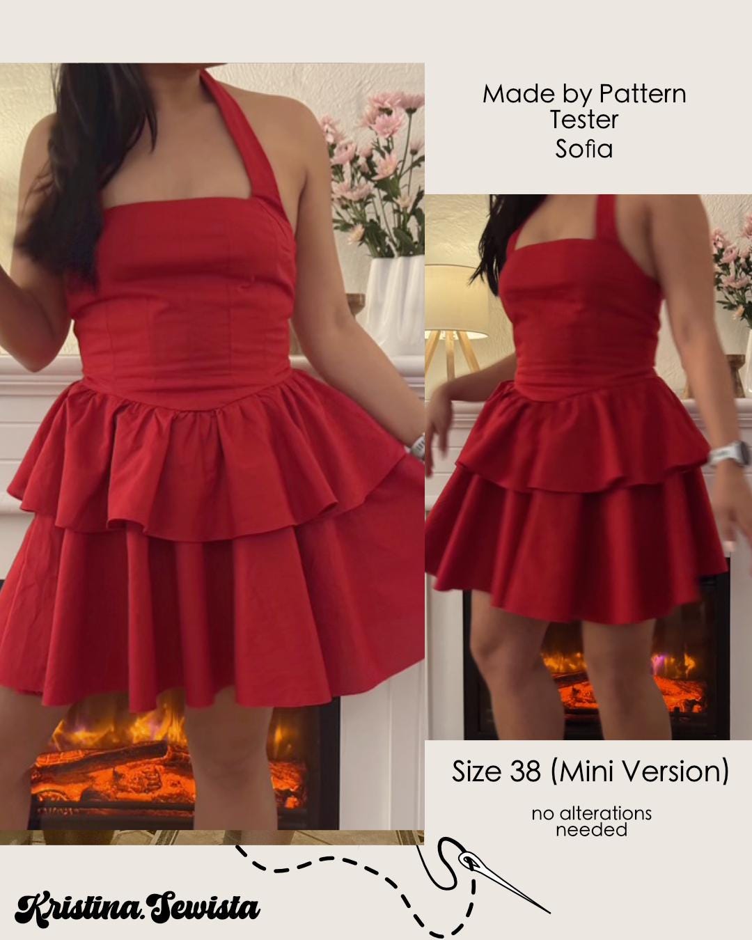 Halter Neck Dress FENJA Sewing Pattern PDF | Woman Sewing Pattern ...
