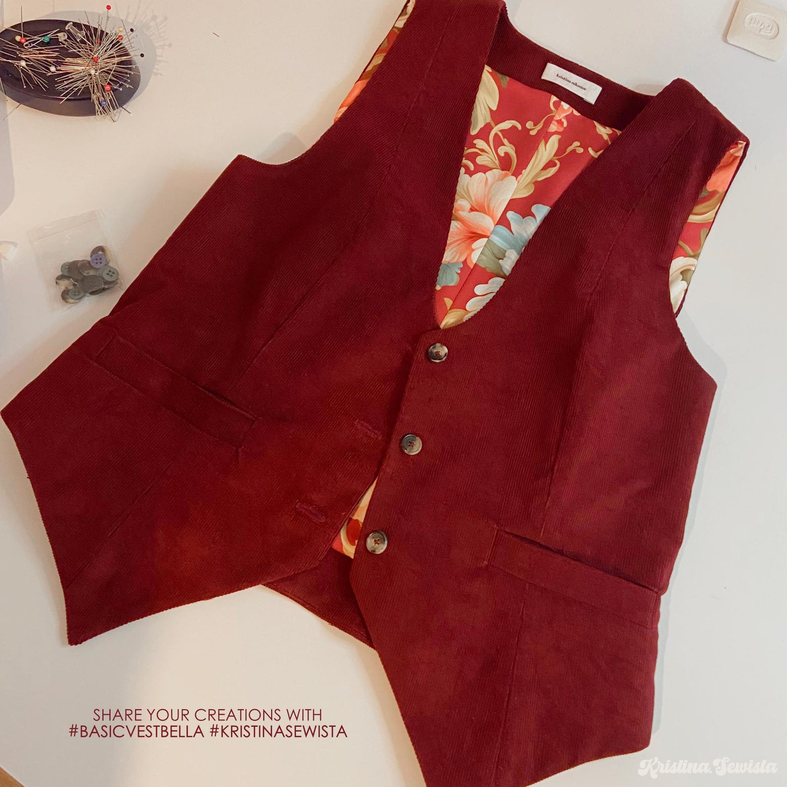 Basic Vest BELLA Sewing Pattern PDF | Woman Sewing Pattern Digital ...