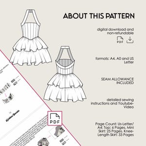 Halter Neck Dress FENJA Sewing Pattern PDF | Woman Sewing Pattern ...