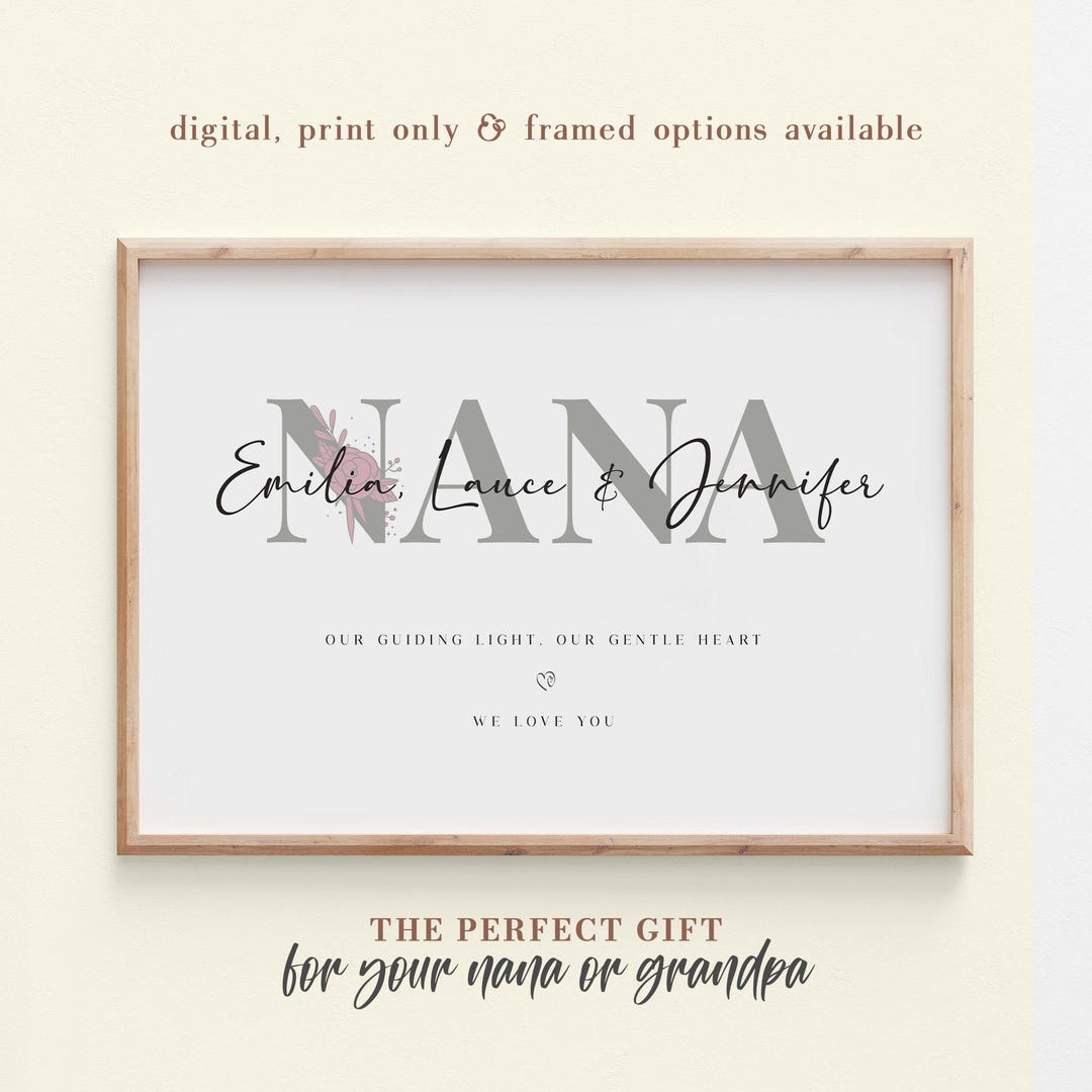 Custom Nana and Grandpa Print Gift, Customized Fathers Day Print ...