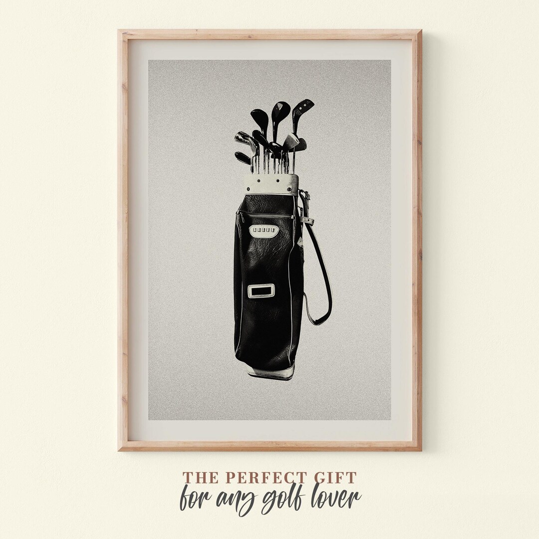 Golf Poster Print, Vintage Golf Bag Wall Art for Office & Bedroom Golf ...