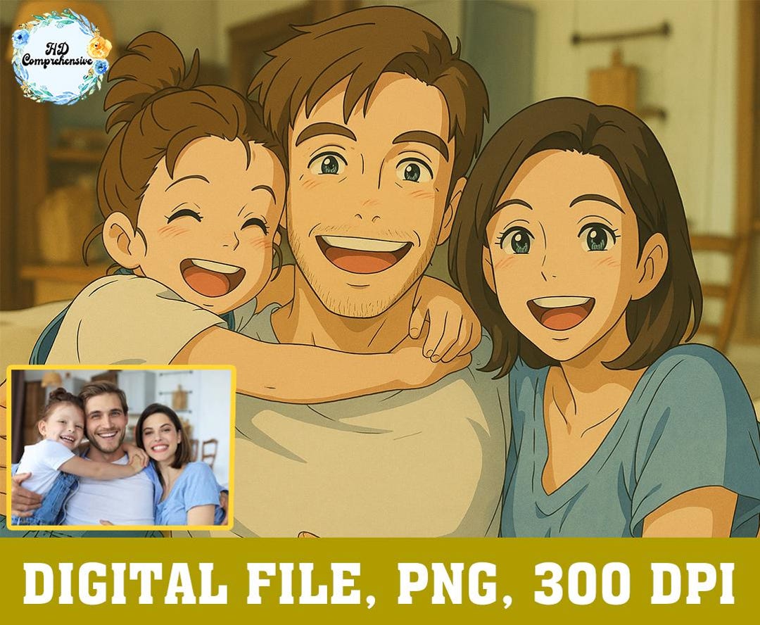 Customized Studio Ghibli Style Portrait AI Photo to Anime Digital ...