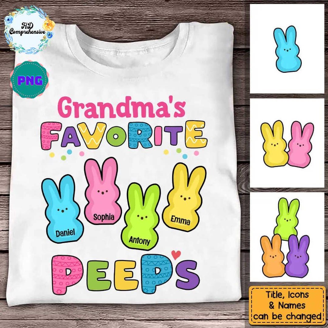 Custom Grandma's Peeps Easter PNG With Grandkids Names (digital ...