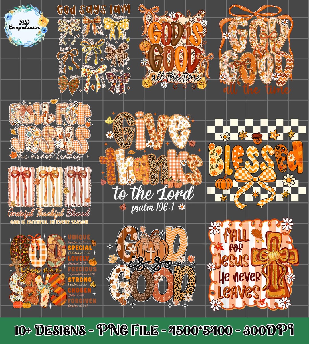 Religious Fall PNG Bundle: Christian Autumn Sublimation Design - Etsy