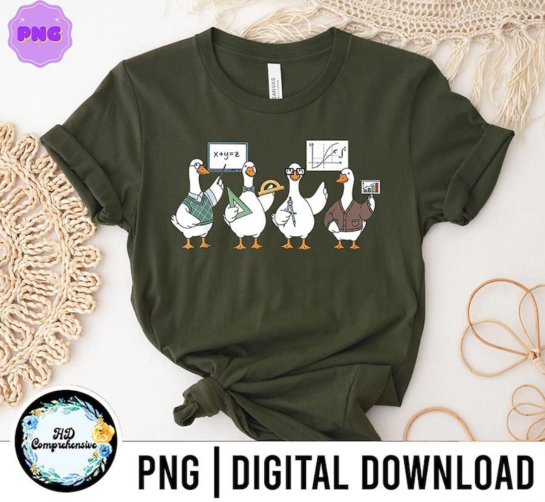 Silly Goose School Staff Bundle PNG, Cute Geese Clipart, Art Math ...
