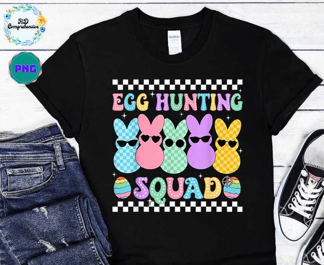 Happy Easter Bunny Egg Hunting Squad Crew Family Boy Girl Png, Easter ...