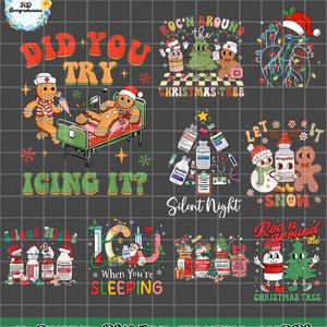 Nurse Christmas PNG Bundle, Heart Anatomy, Gingerbread (digital ...