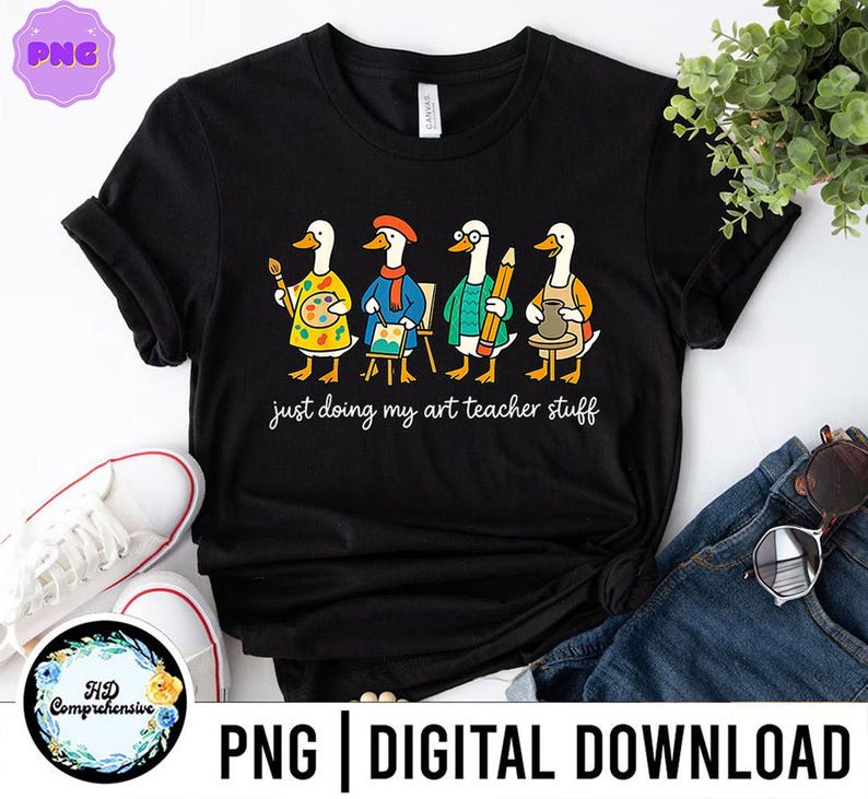 Silly Goose School Staff Bundle PNG, Cute Geese Clipart, Art Math ...