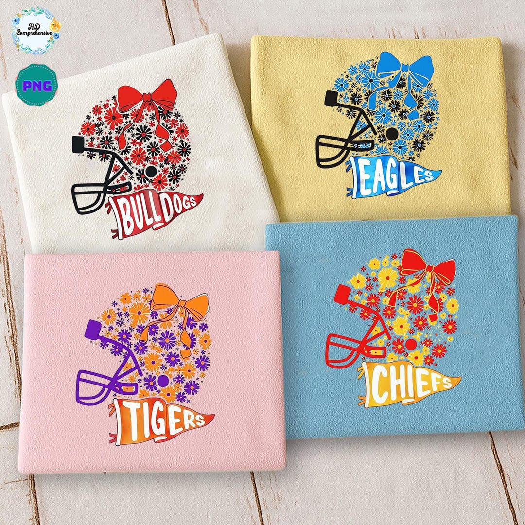 Floral Football Helmet Pennant PNG: Custom Mascot, School Spirit ...