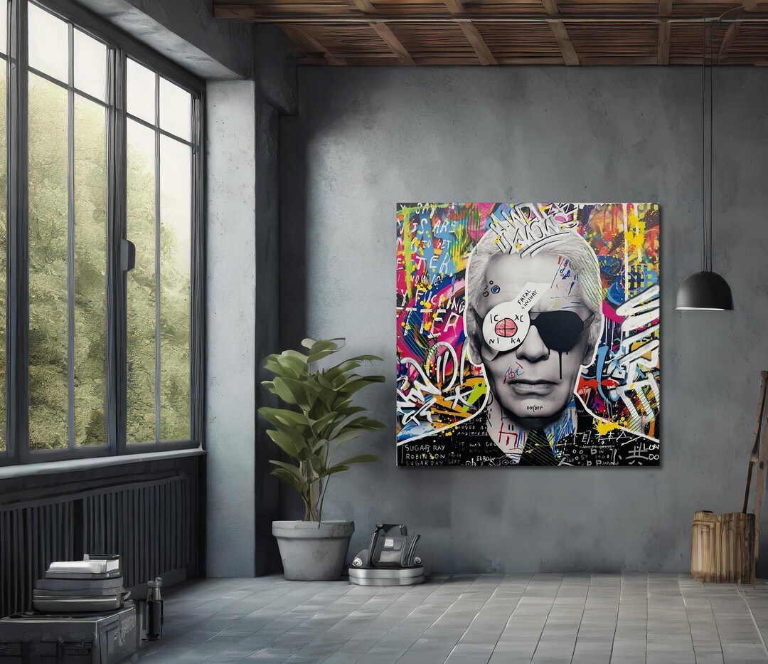 Karl Lagerfeld Street Graffiti Pop Art Canvas Wall Art – Iconic Fashion ...