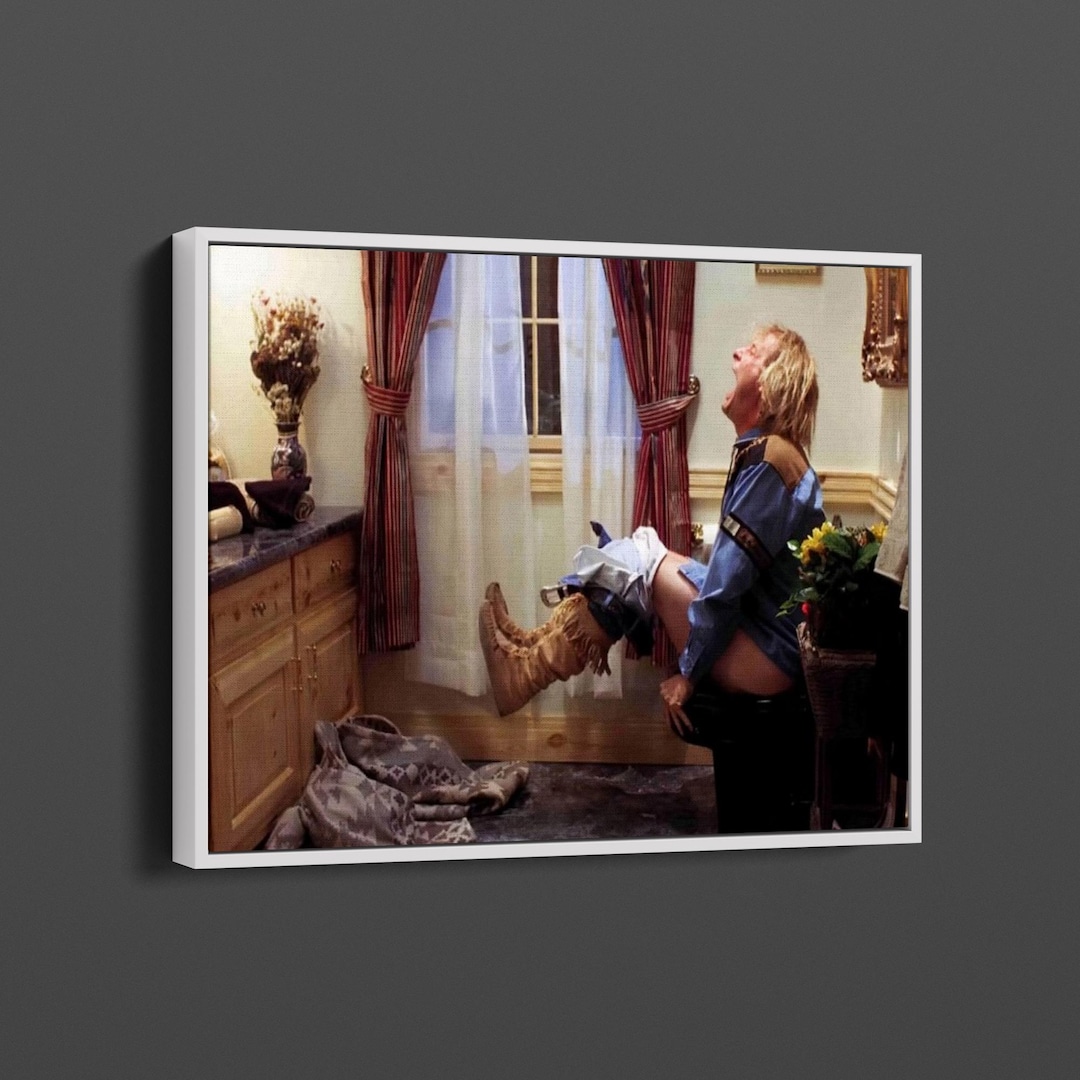 Funny Bathroom Canvas – 'dumb and Dumber' Scene, Humorous Movie Poster ...