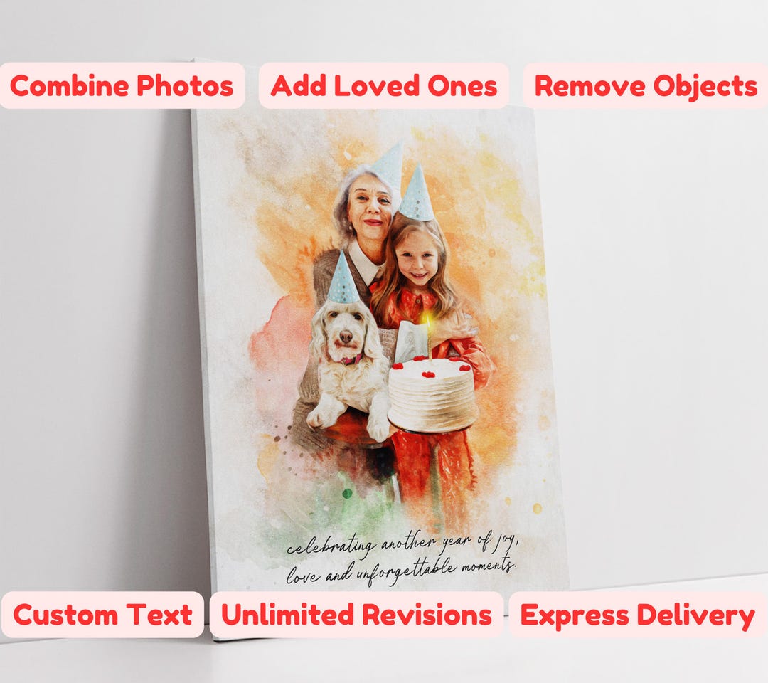 Custom Family Photo Merge Portrait, Add a Person From Another Photo ...