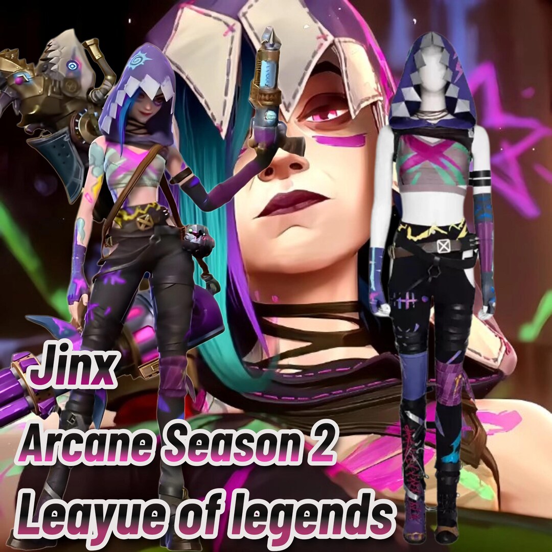 Arcane Season 2 Jinx Cosplay Costume - League of Legends Chaos Outfit ...
