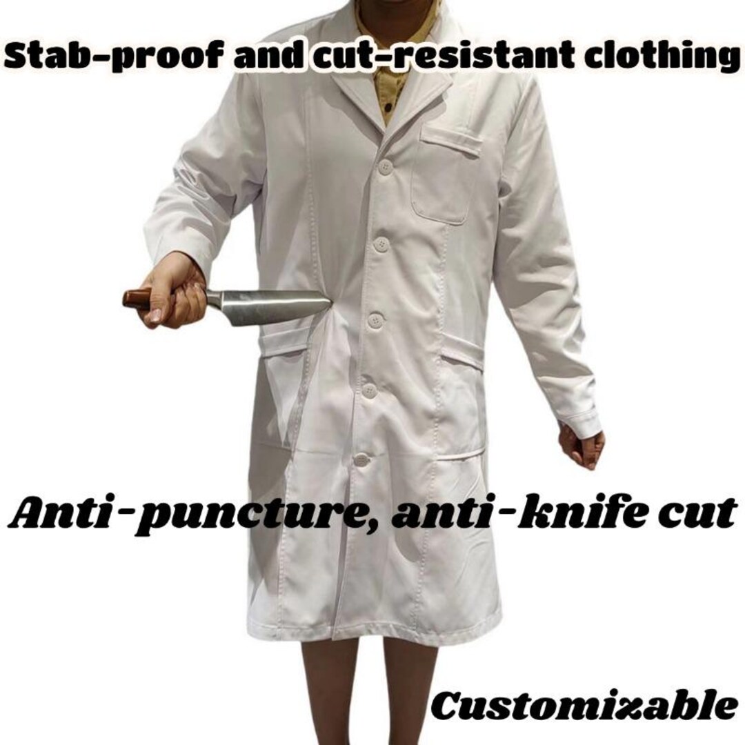 Anti-stab Waterproof White Lab Coat Long Sleeve Cut-resistant ...