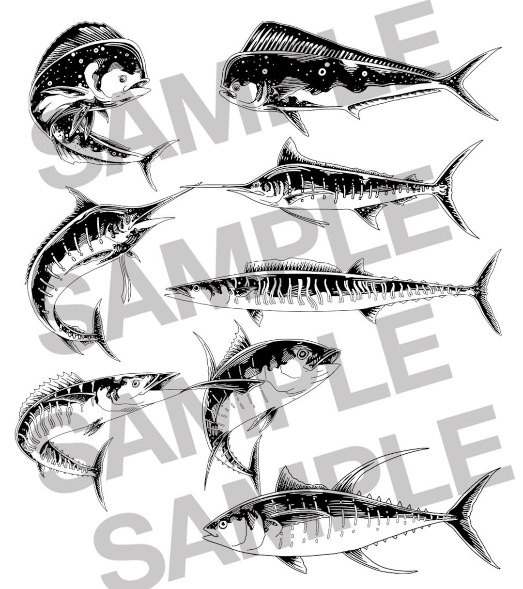 Pelagic Fish Lot Mahi Mahi Wahoo Marlin Tuna Ahi Ono Fishing - Etsy