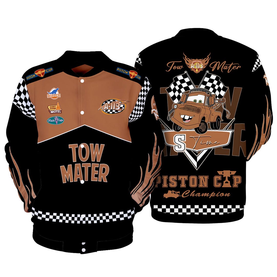 Pixar Cars Tow Mater Racing Baseball Jacket, Vintage 95 Radiator ...
