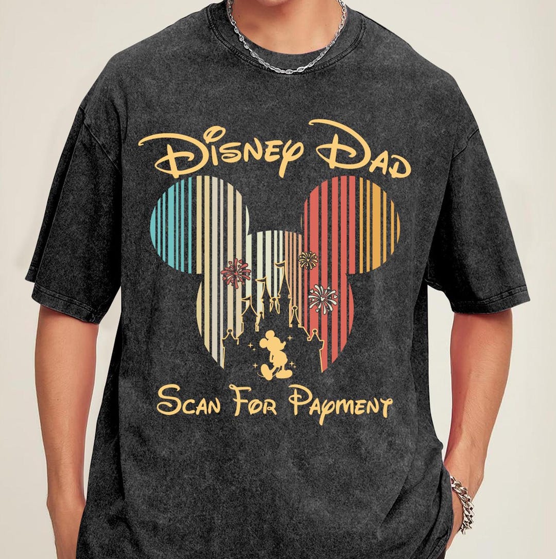 Oversized Disneyland Dad Scan for Payment Shirt, Mickey Minnie Mom Dad ...