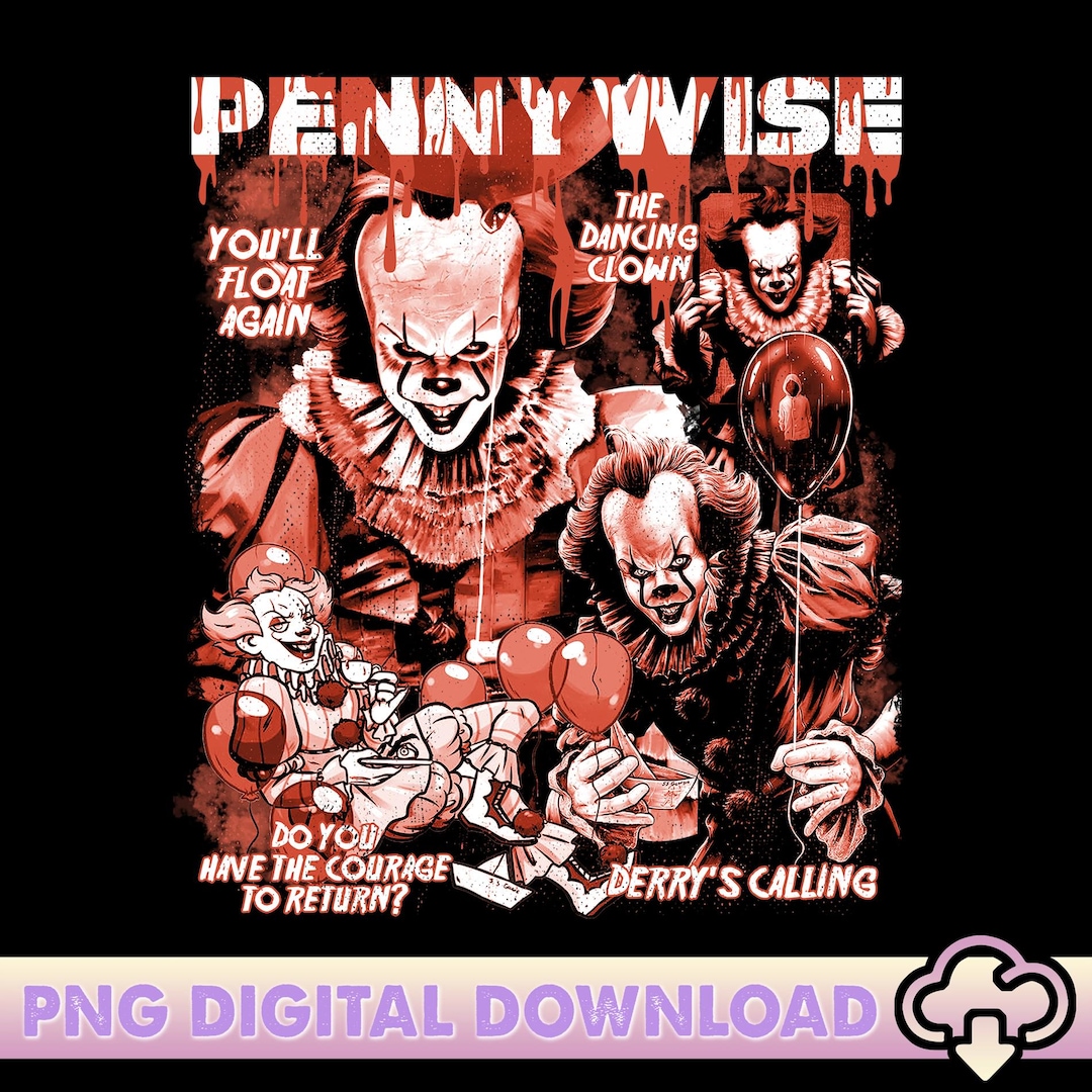 Retro Pennywise Png, Halloween Pennywise Vintage Png, Horror Move ...