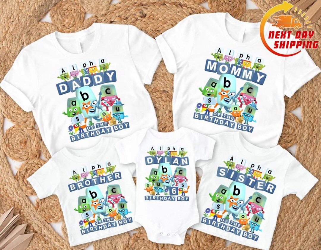 Comfort Colors® Alphablocks Family Birthday Shirts, Alphablocks Family ...
