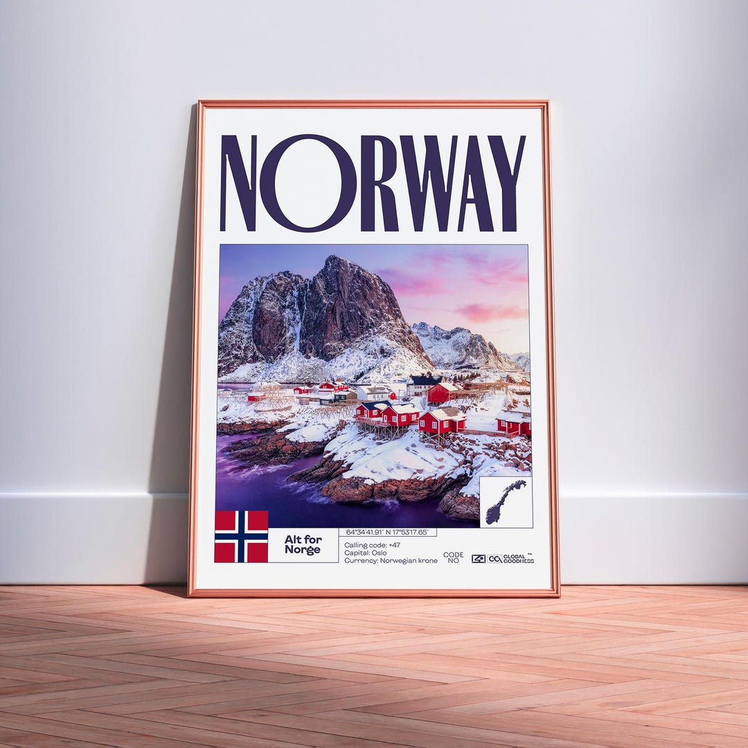 Norway Print | Travel Poster - Scandinavia | Real Photo Poster, Norway ...