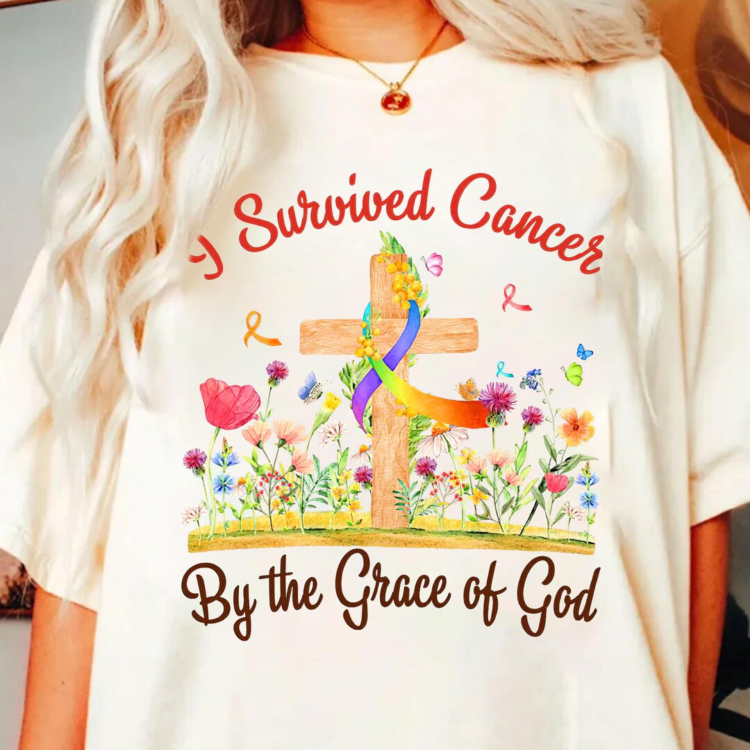 I Survived Cancer SVG PNG - Inspirational Cross and Ribbon Floral ...