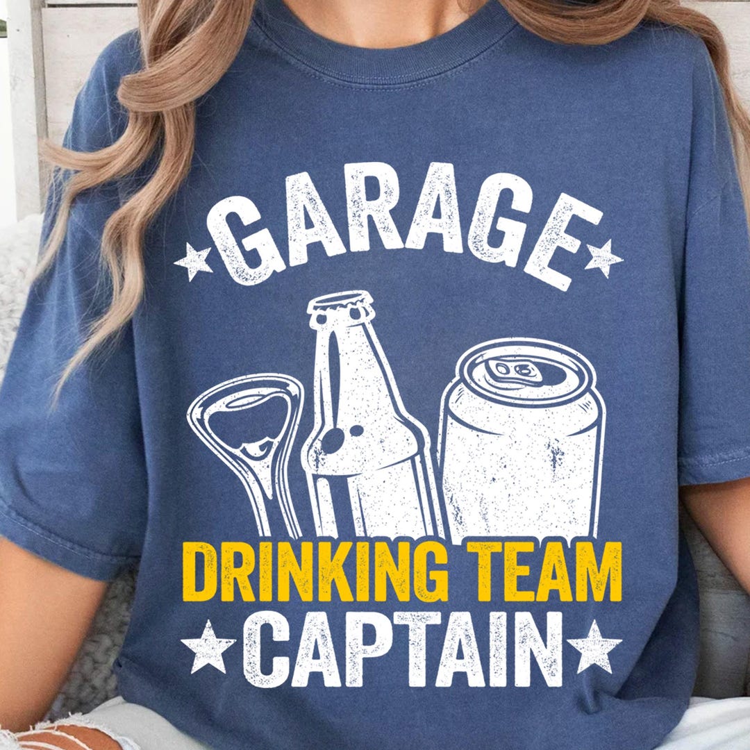 Garage Drinking Team Captain | Fun Beer Lover's Graphic PNG | Vintage ...