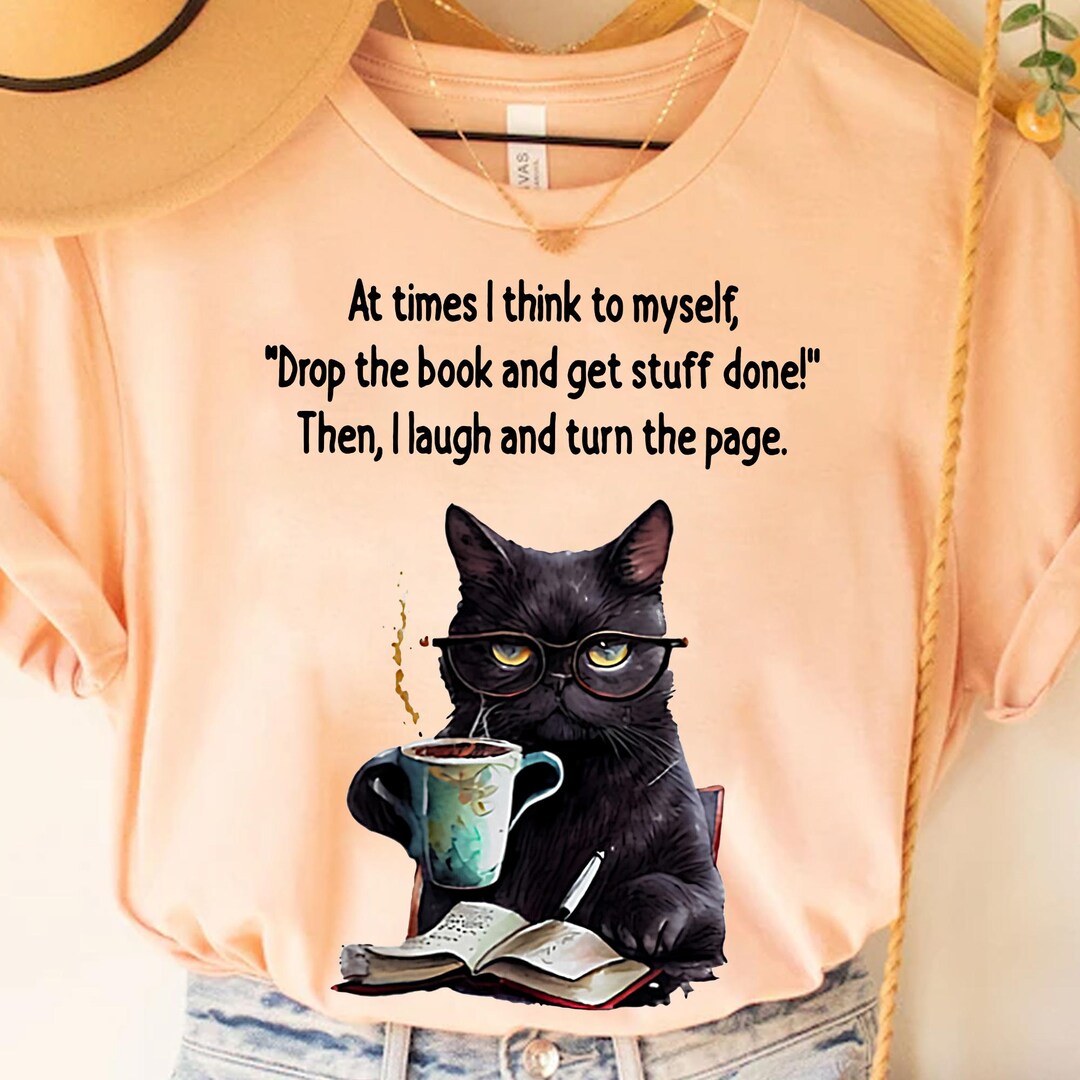 Funny Black Cat Book Lover PNG Design – 'drop the Book and Turn the ...